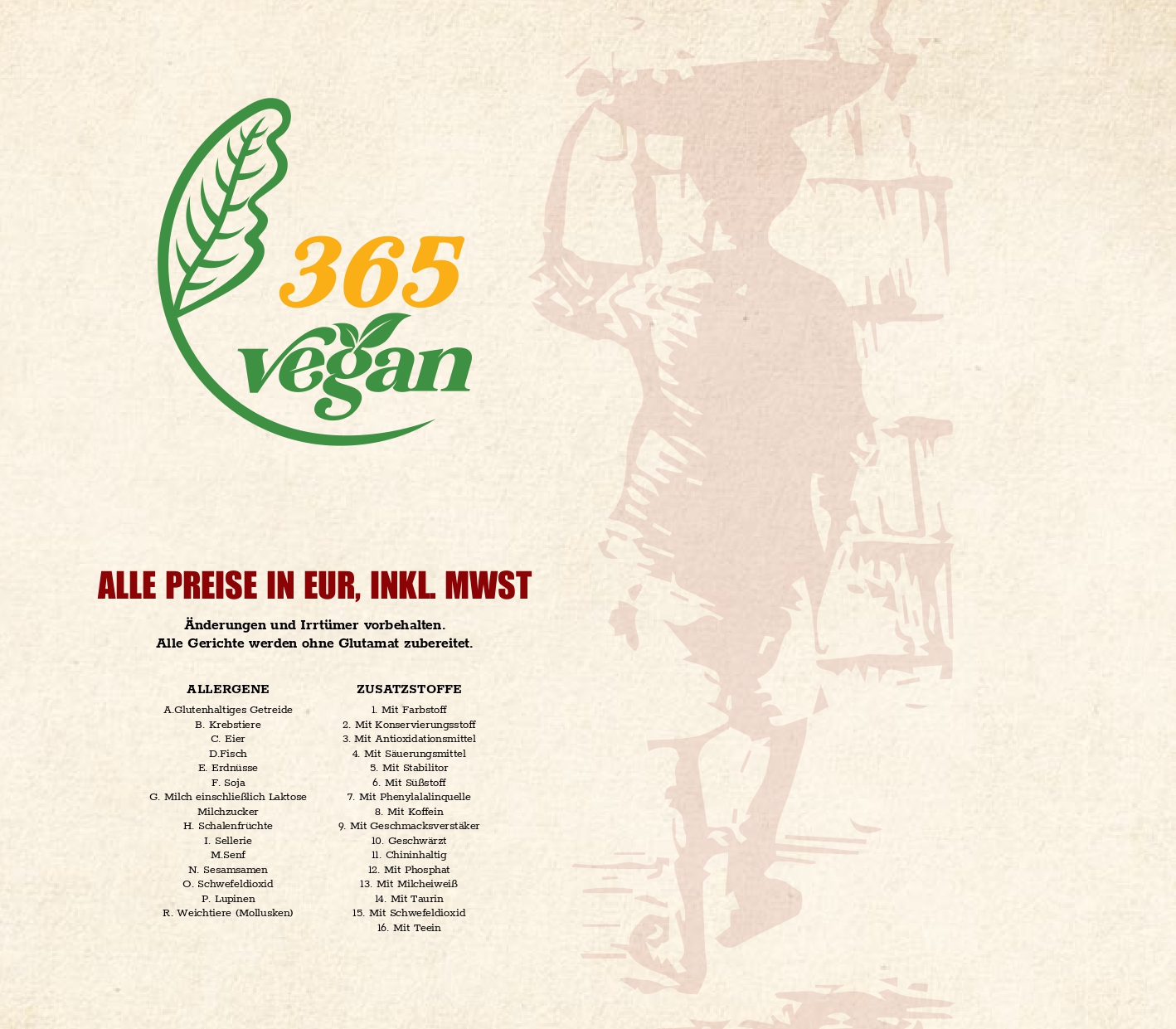 Menu – Vegan 365 Restaurant Köln